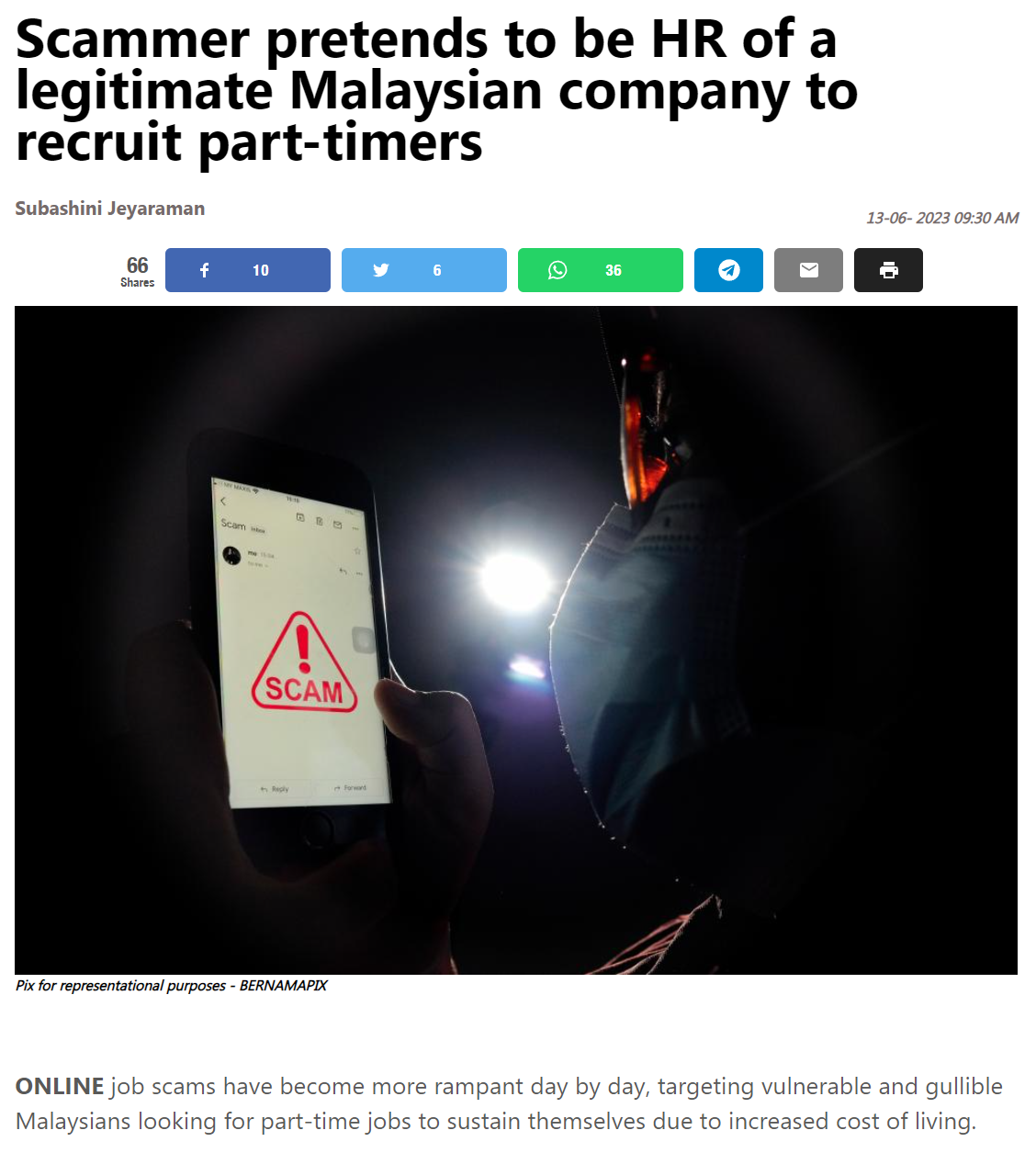 SCAM KERJA PART TIME - SCAM ALERT!