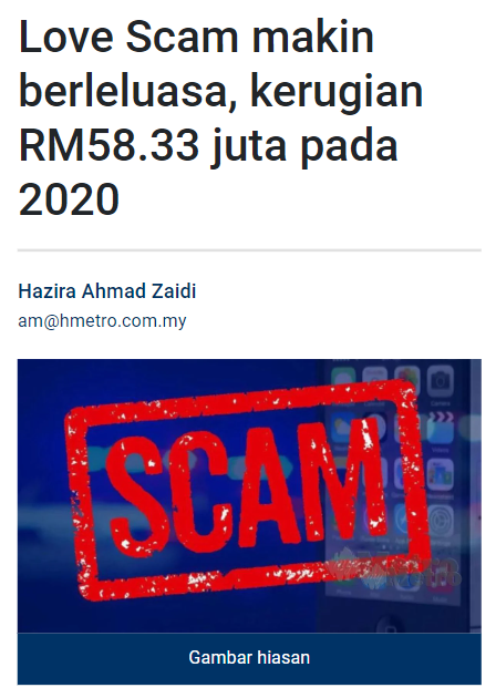 SCAM CINTA - SCAM ALERT!